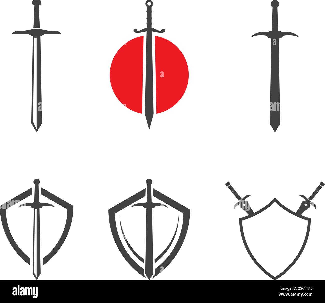 Sword logo vector flat design Stock Vector Image & Art - Alamy