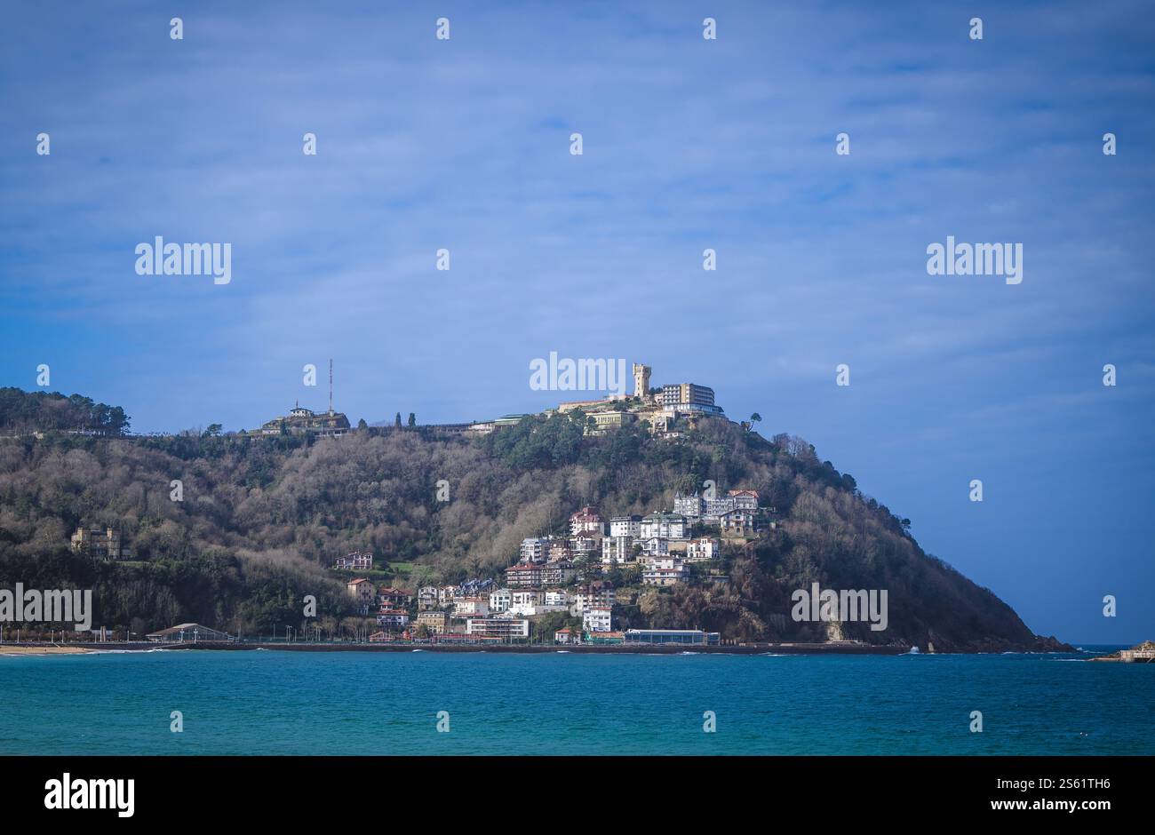 Mountain Igueldo in the bay of Donostia-San Sebastian Stock Photo - Alamy