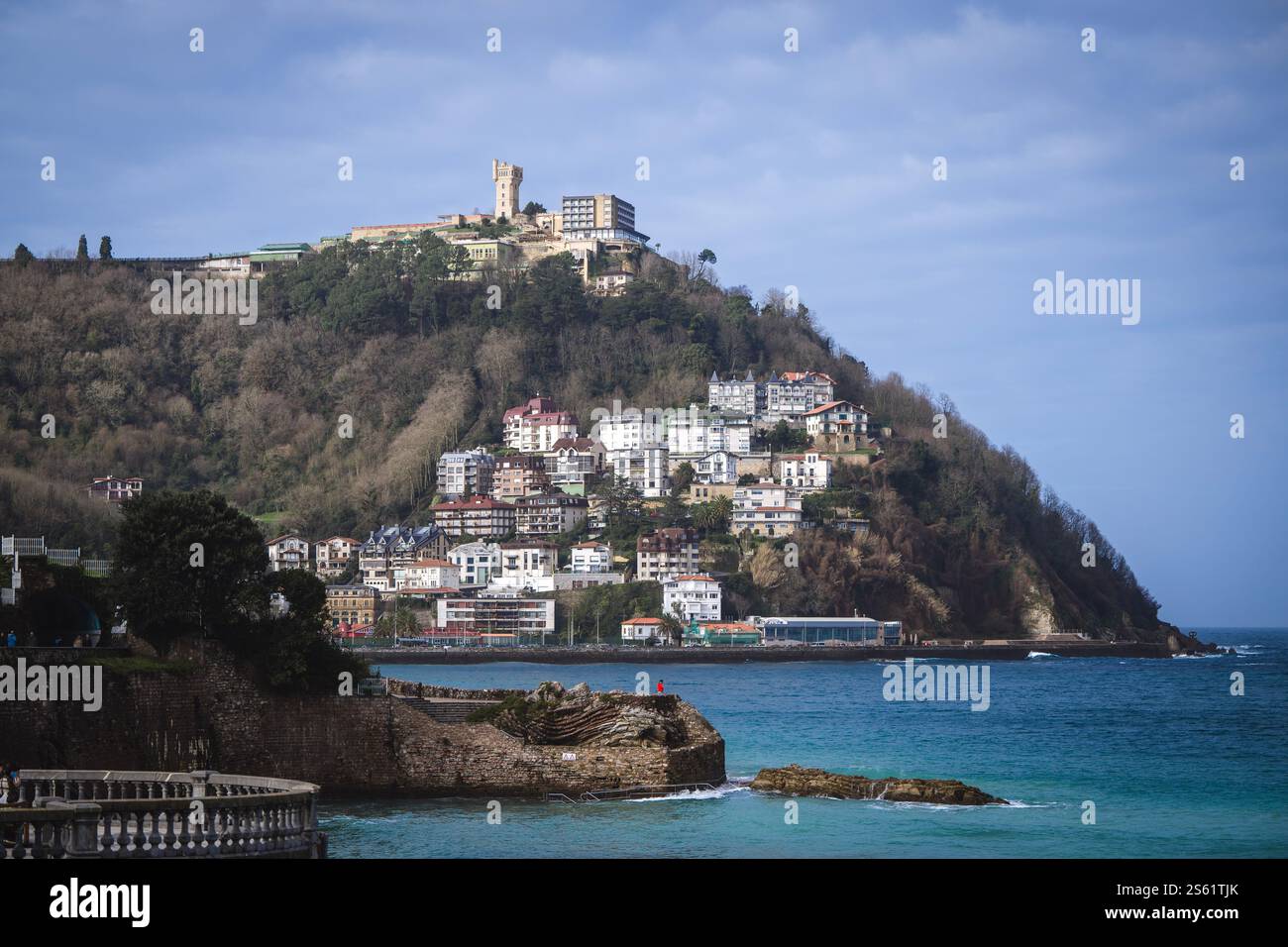 Mountain Igueldo in the bay of Donostia-San Sebastian Stock Photo - Alamy