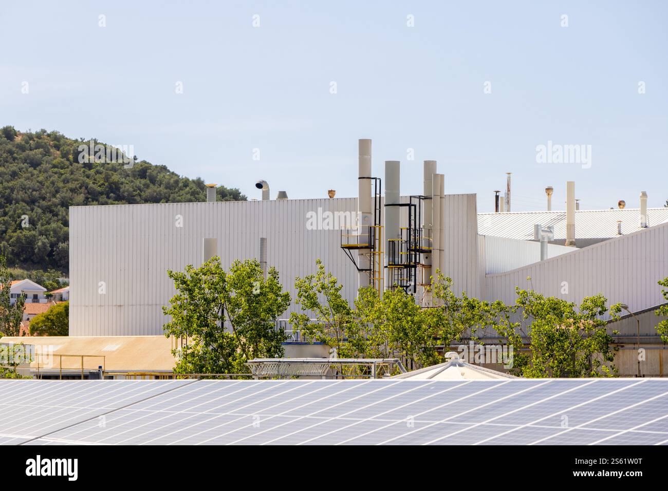 Photovoltaic panels powering a sustainable manufacturing plant ...