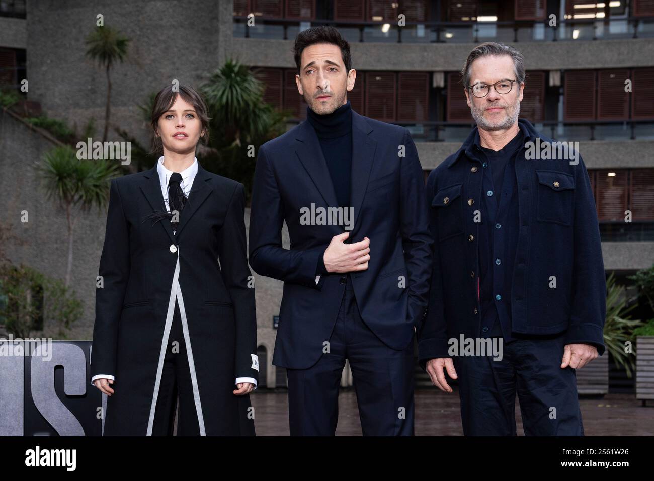 Felicity Jones, from left, Adrien Brody and Guy Pearce pose for ...