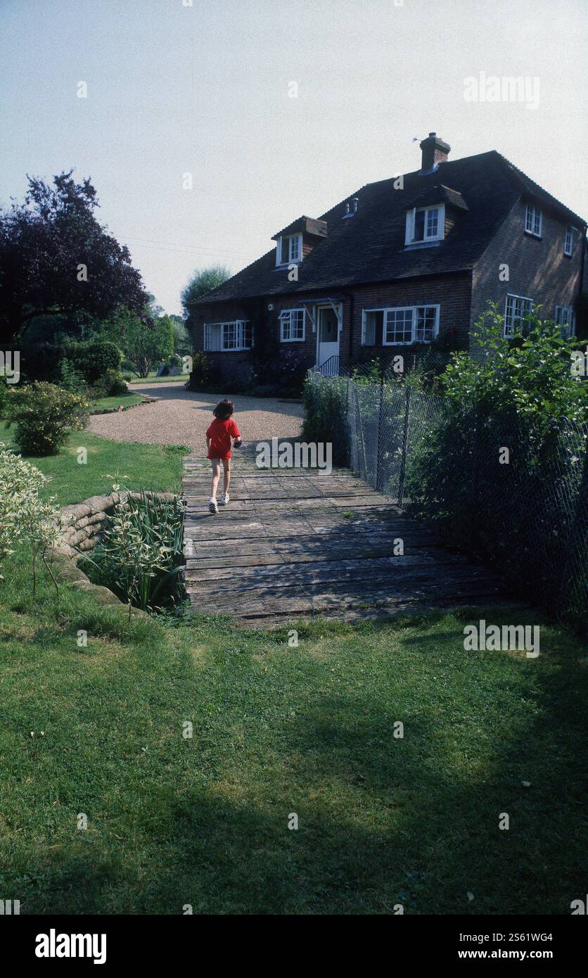 A make-shift bridge made from railway sleepers, Exterior buildings ...