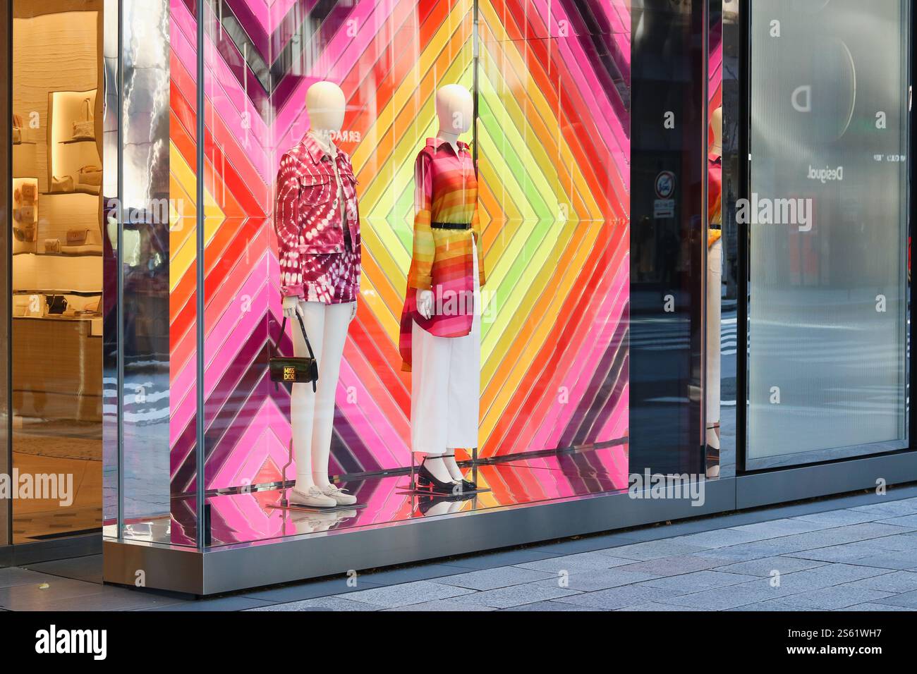 TOKYO, JAPAN - January 10, 2025: Display in the window of a Dior store ...