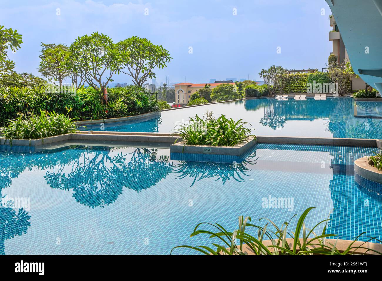 The swimming pools at a luxury apartment complex in Ho Chi Minh City ...