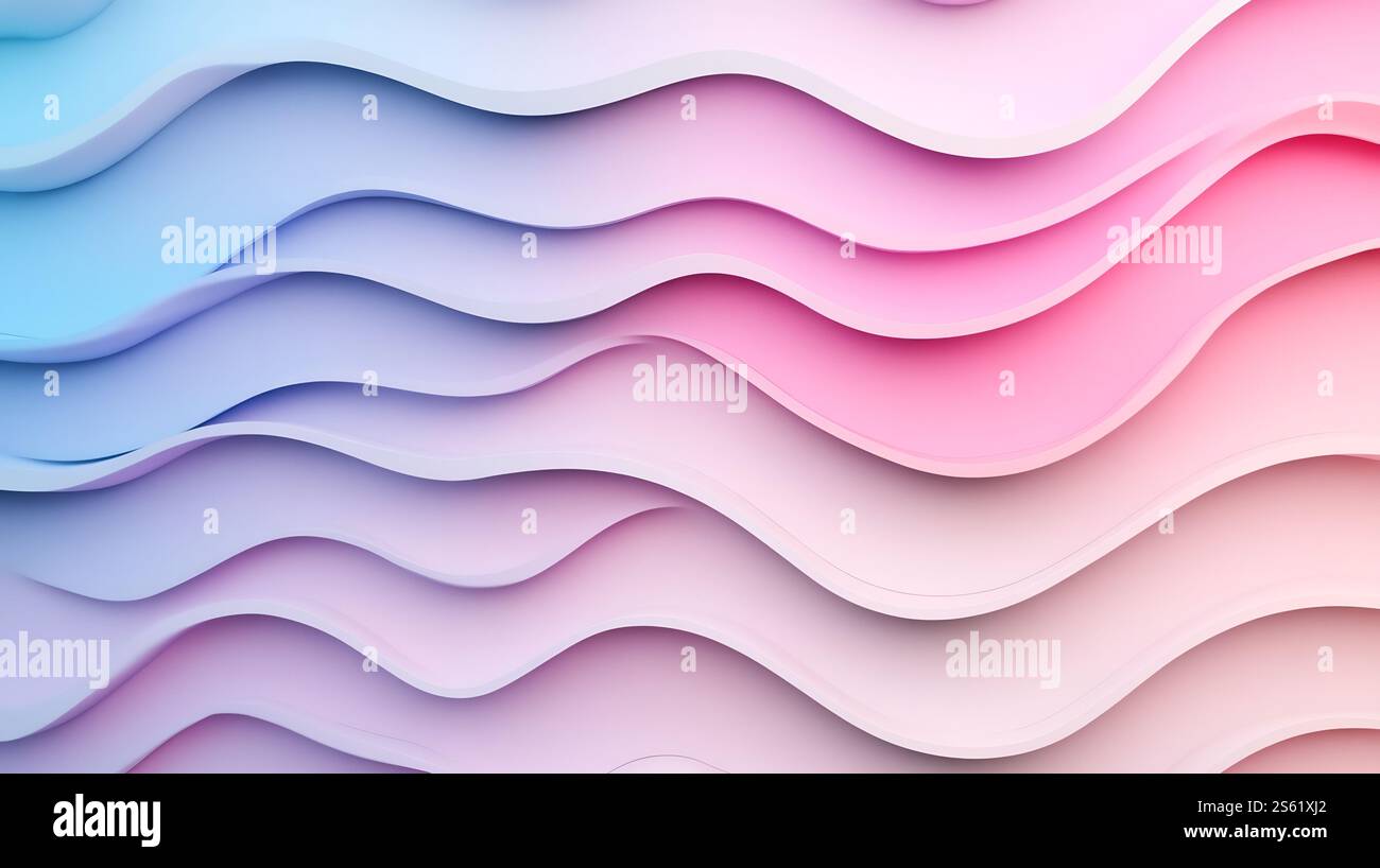Abstract background design featuring vibrant gradient waveforms with harmonious curves and ...