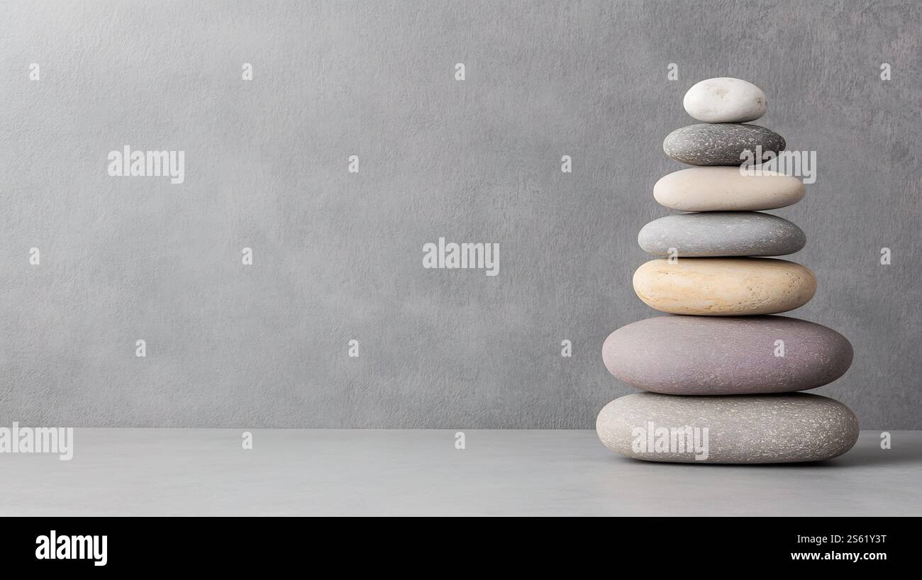 Balanced Stones Pyramid - Stack of Smooth River Rocks Arranged in a Zen ...