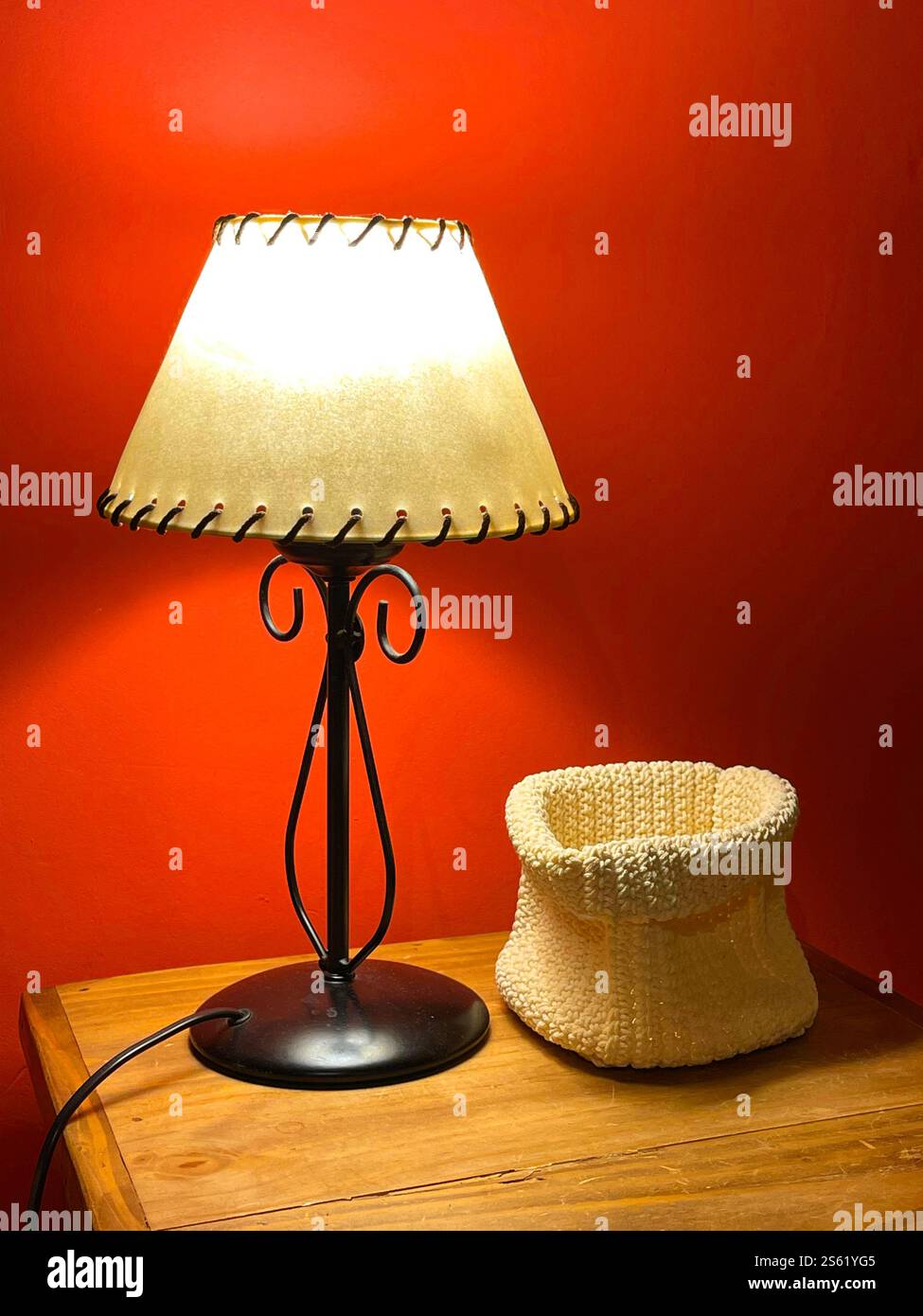 Lit up table lamp Stock Photo - Alamy