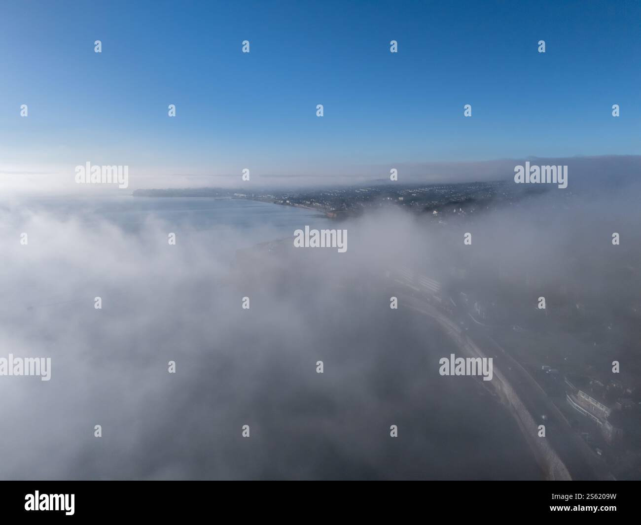 Torquay, UK. 15th Jan, 2025. Sea mist, or advection fog, comes in over ...