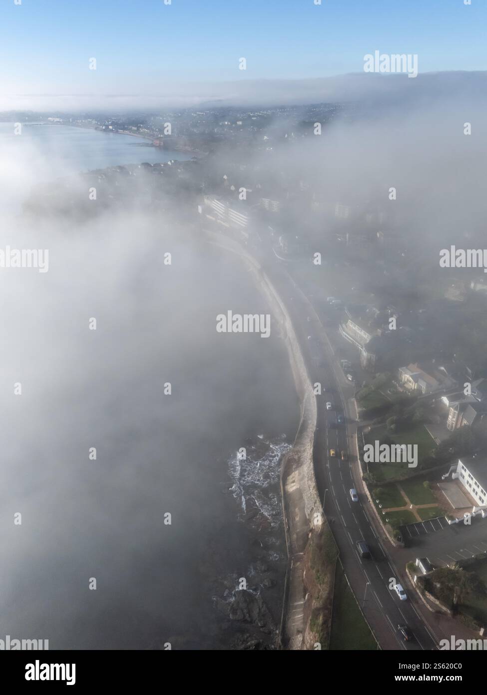 Torquay, UK. 15th Jan, 2025. Sea mist, or advection fog, comes in over ...