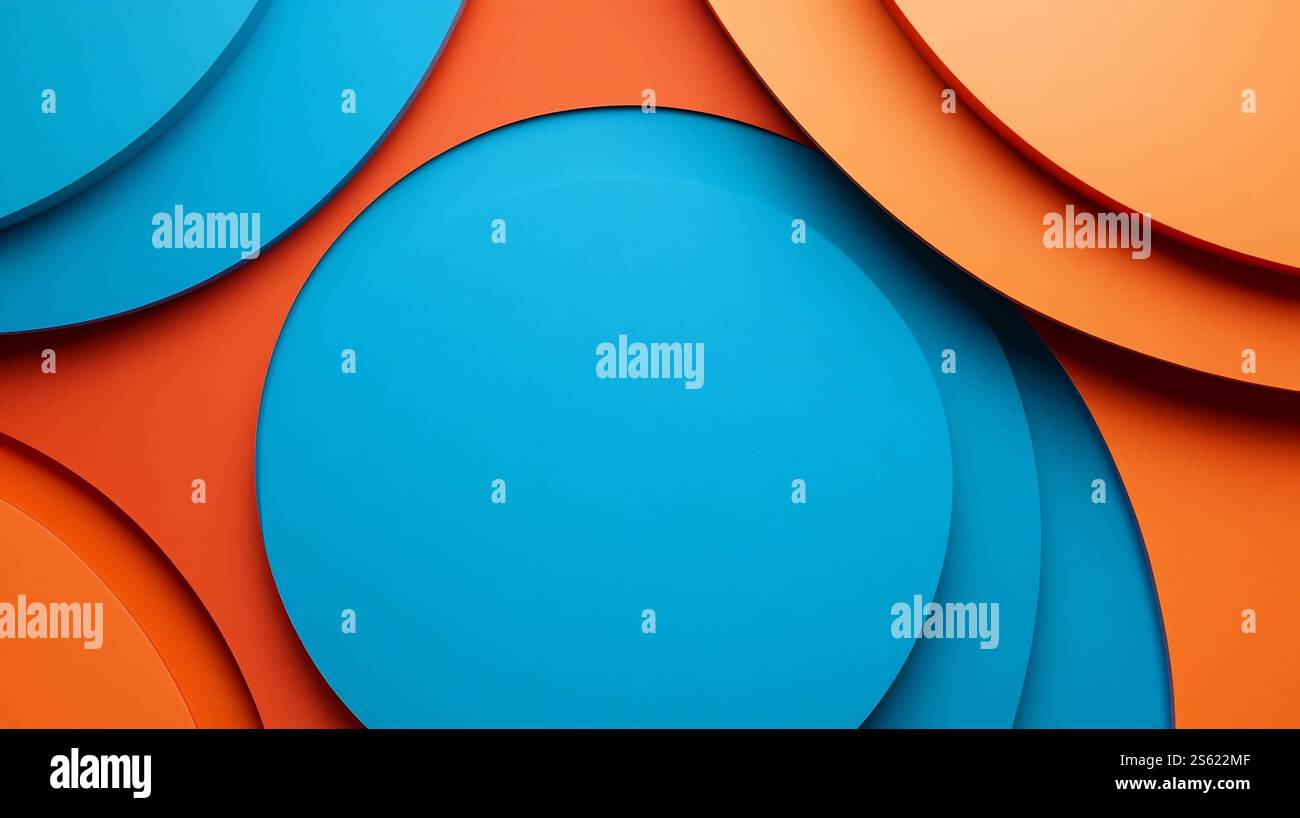 Striking and modern abstract geometric design featuring bold,overlapping circular shapes in a ...