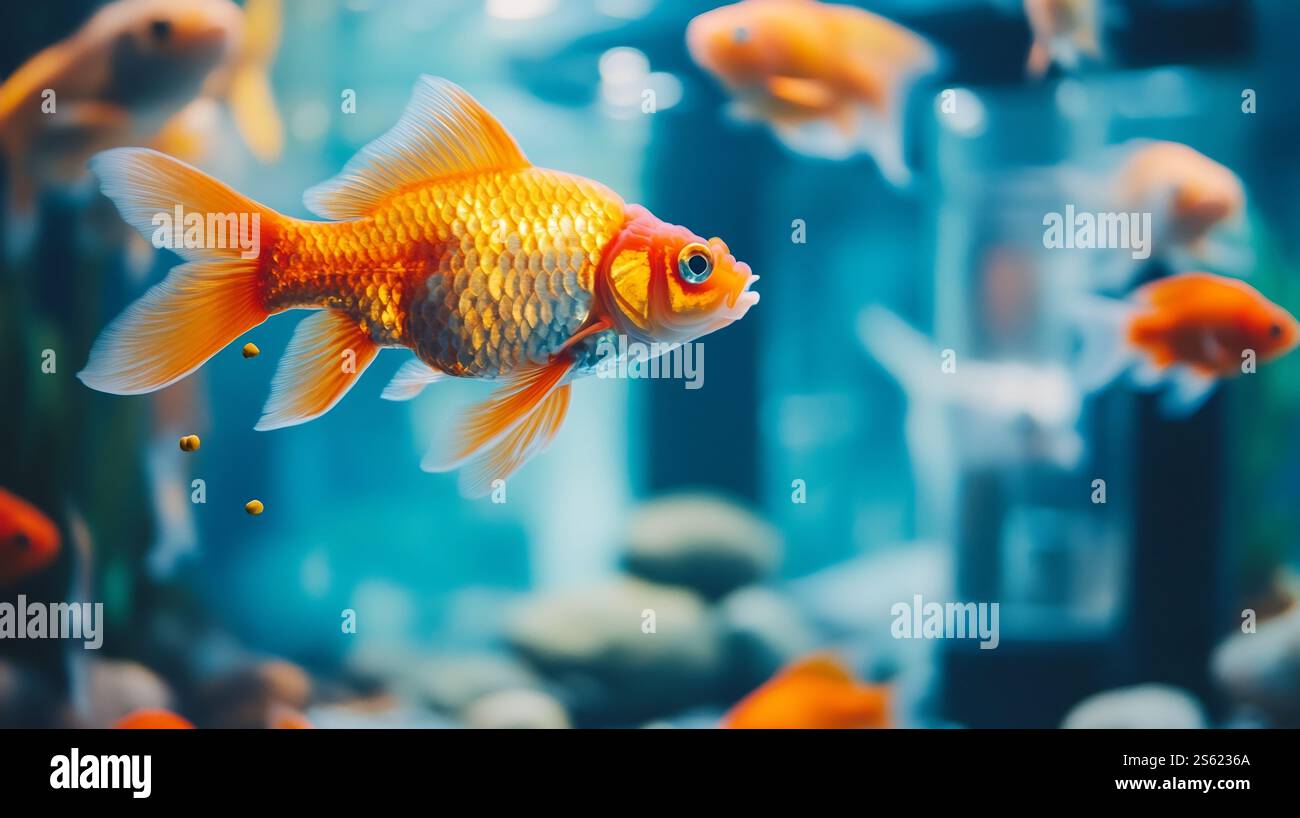 Vibrant Fish Swirling in Captivating Patterns Inside a Futuristic ...