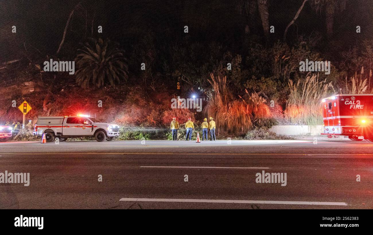 January 15, 2025, Pacific Palisades, California, USA: Cal Fire crew ...