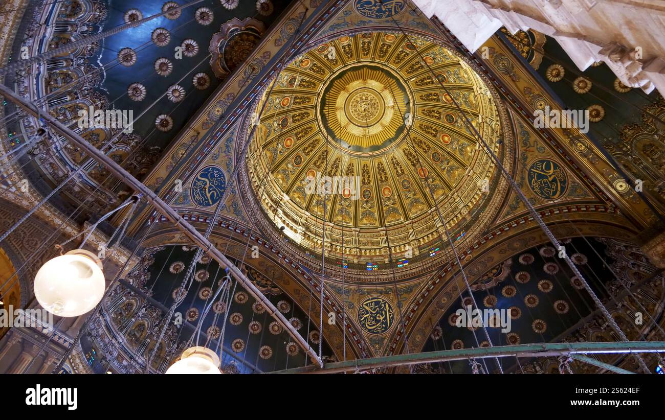 Ceiling at the Mosque of Muhammad Ali Pasha. Cairo, Egypt Stock Photo ...