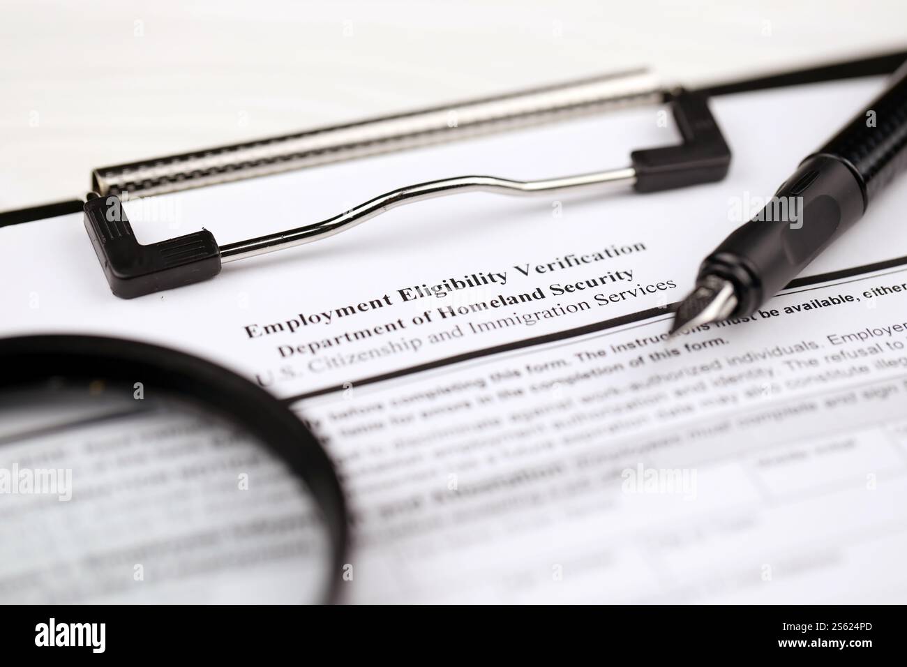 I-9 Employment Eligibility Verification blank form on A4 tablet lies on ...