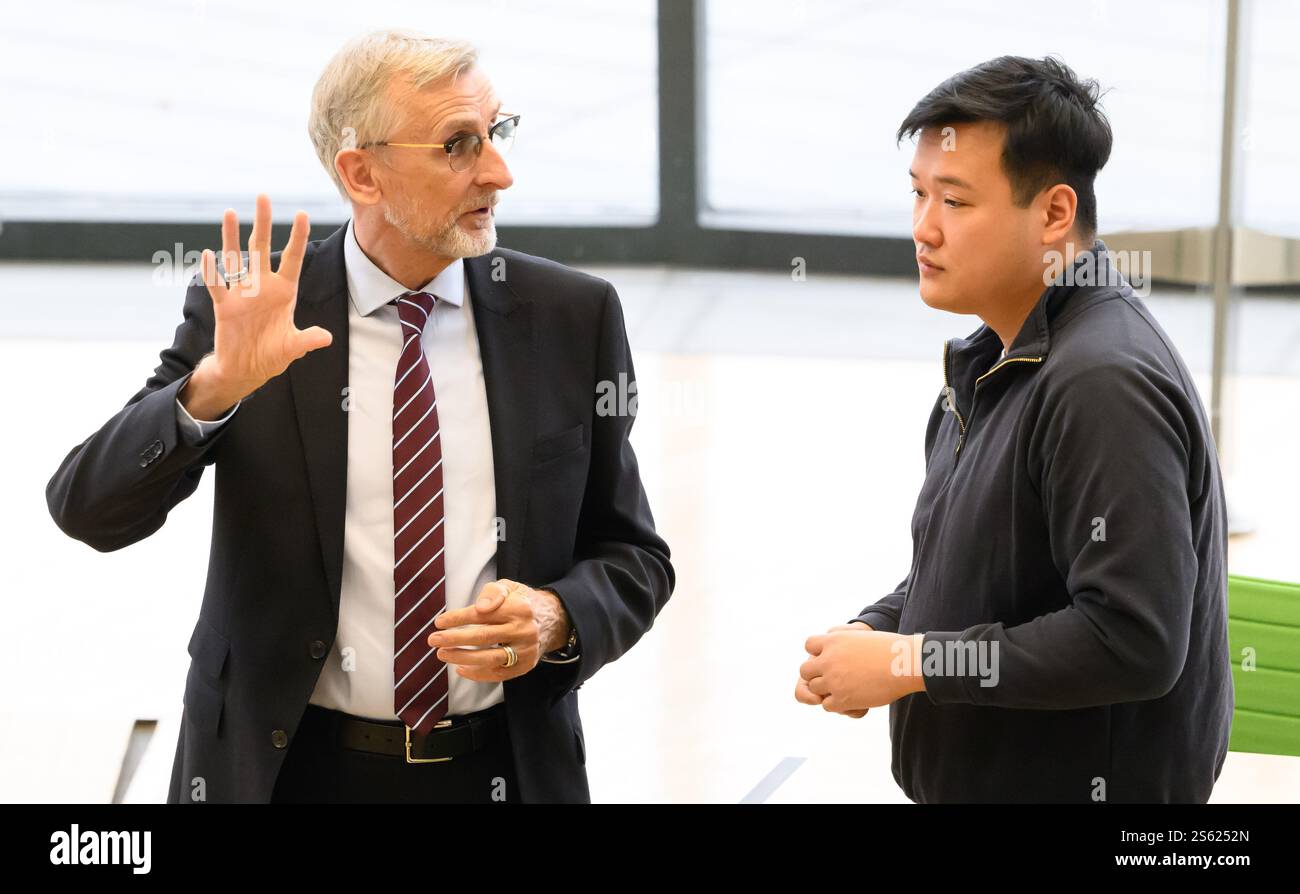 Dresden, Germany. 15th Jan, 2025. Armin Schuster (CDU, l), Minister of ...