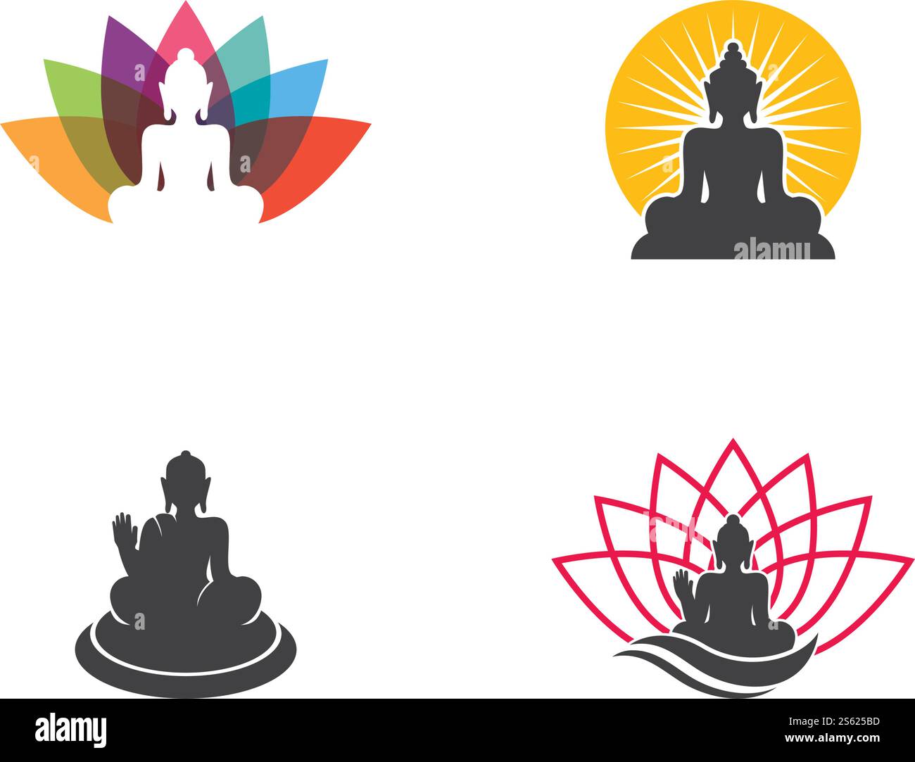 Buddha statue logo vector flat design template Stock Vector Image & Art ...