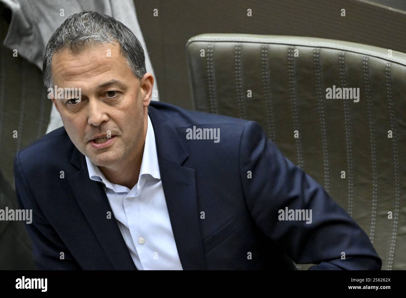 Brussels, Belgium. 15th Jan, 2025. Open VLD's Egbert Lachaert pictured ...