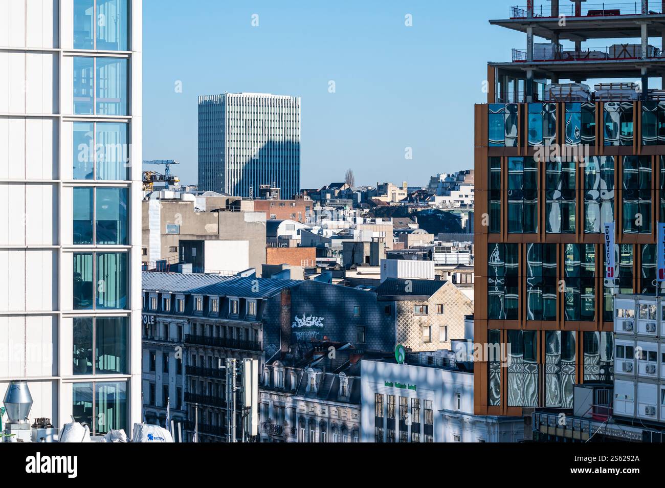 Panorama over the Oxy Tower under construction and the Victoria tower ...