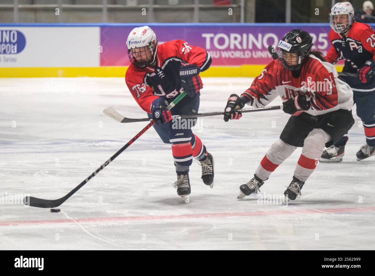 (L to R) Paige Lauren Ackerman (USA) and Minami Kamada (JPN) in action ...