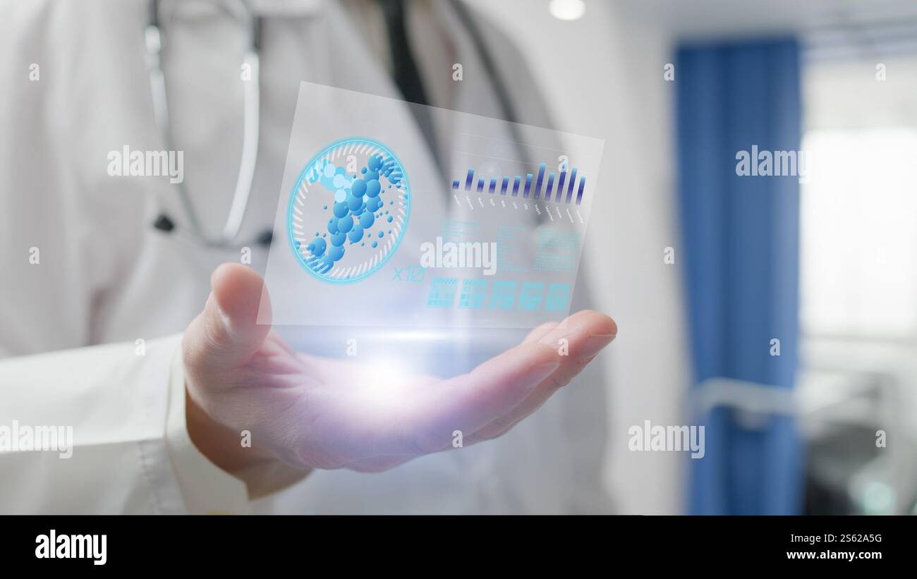 A doctor utilizes artificial intelligence to diagnose and analyze ...