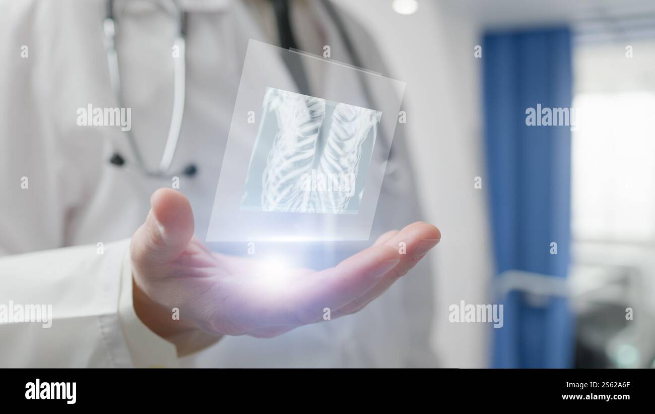 A Doctor Examines A Chest X Ray Using Artificial Intelligence For Accurate Diagnosis Improving