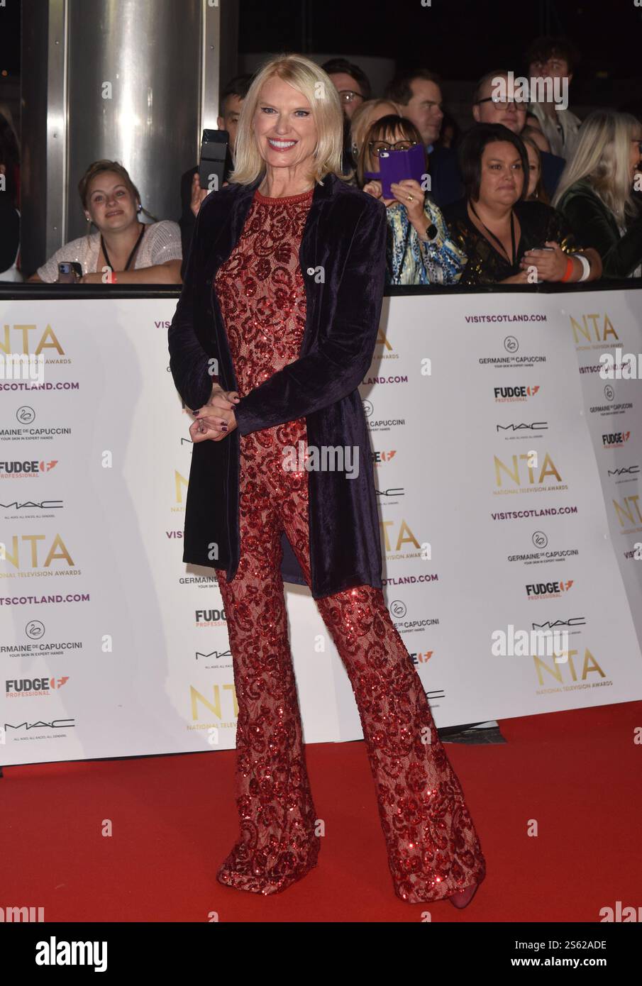 Anneka Rice attends the National Television Awards at the OVO Arena ...