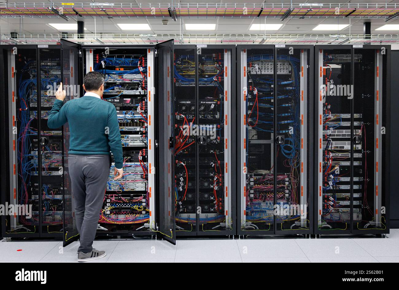 Nuremberg, Germany. 19th Nov, 2024. Equipped server cabinets are ...