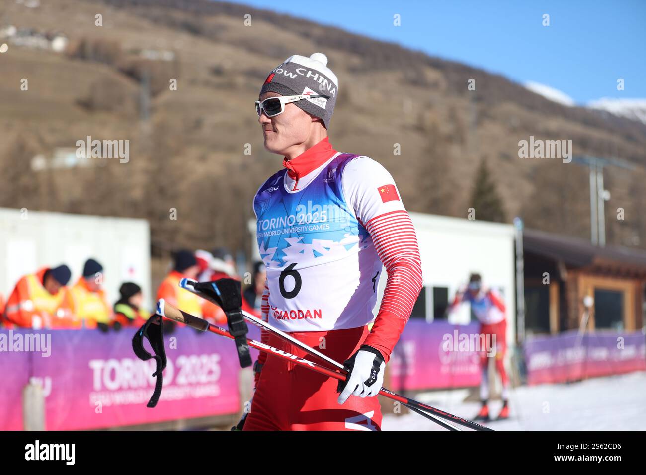 Pragelato, Italy. 15th Jan, 2025. Zhou Zibo of China reacts during the ...