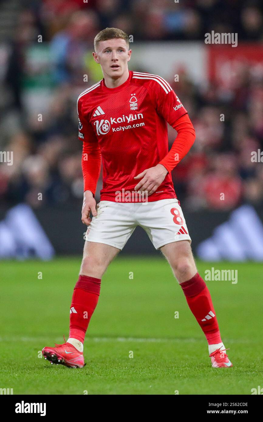 Nottingham, UK. 14th Jan, 2025. Nottingham Forest midfielder Elliot ...