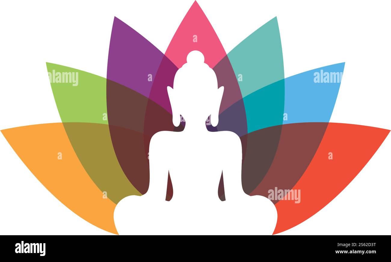 Buddha statue logo vector flat design template Stock Vector Image & Art ...