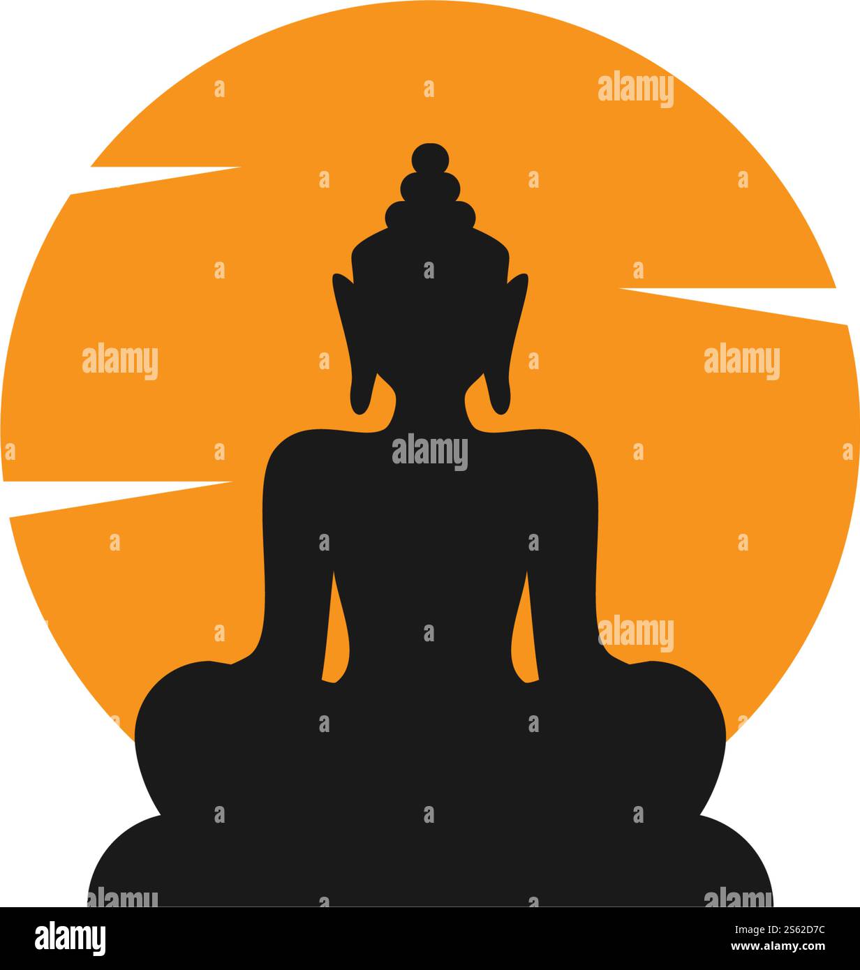 Buddha statue logo vector flat design template Stock Vector Image & Art ...