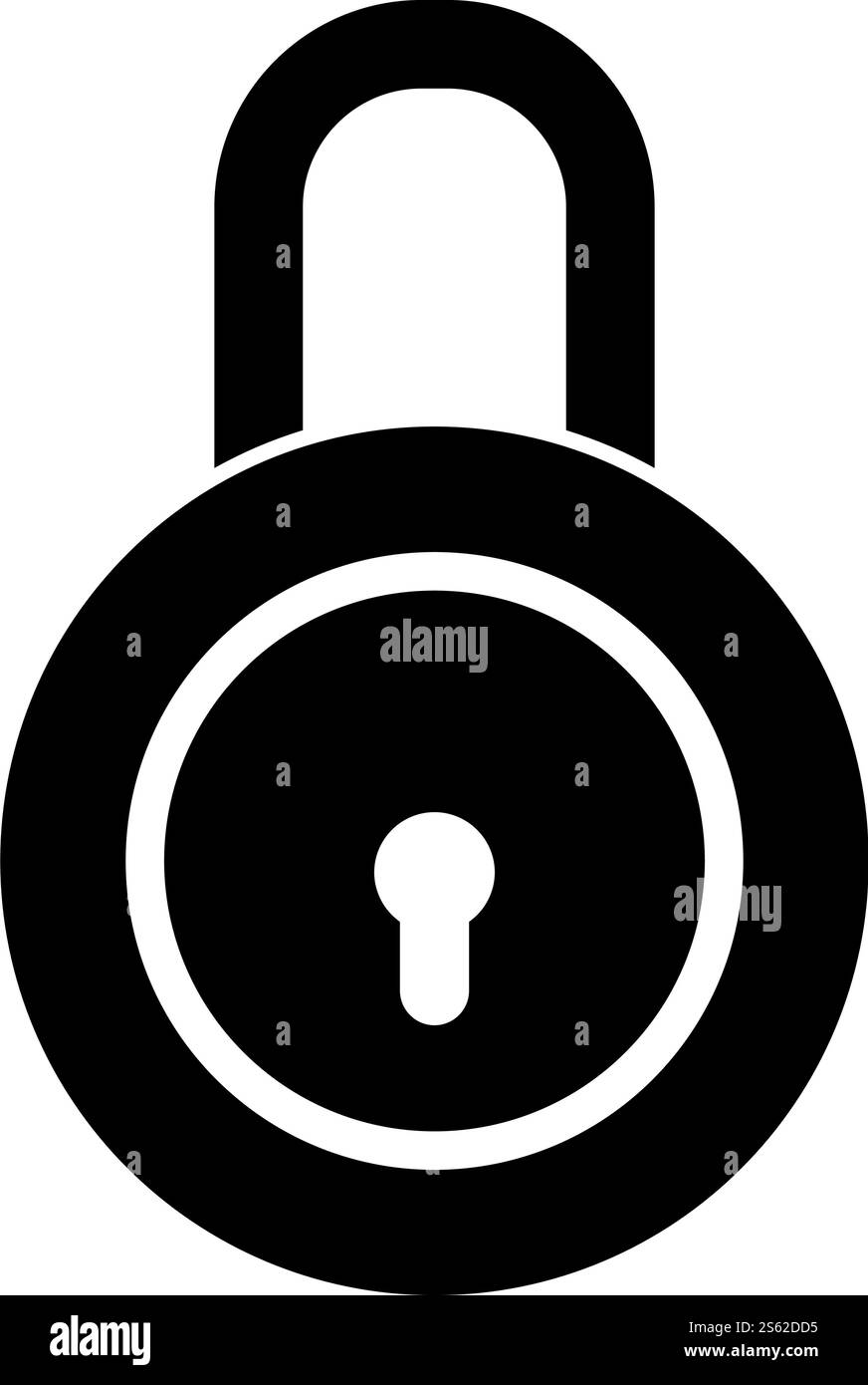 Lock Padlock icon black color vector illustration flat style simple ...