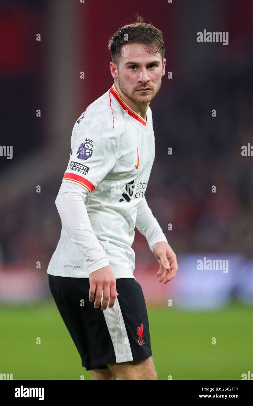 Nottingham, UK. 14th Jan, 2025. Liverpool midfielder Alexis Mac ...