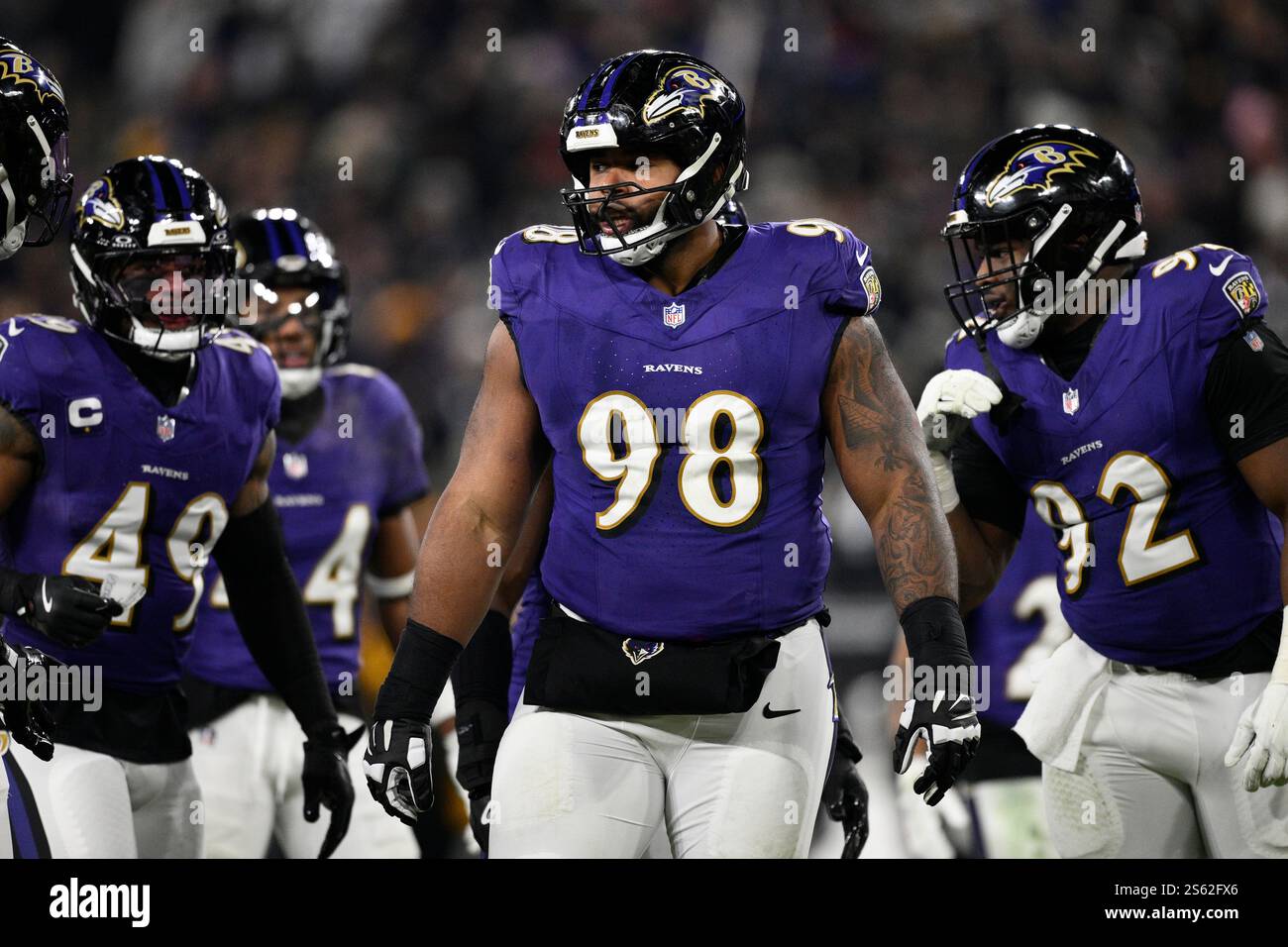 Baltimore Ravens defensive tackle Travis Jones (98) in action during ...