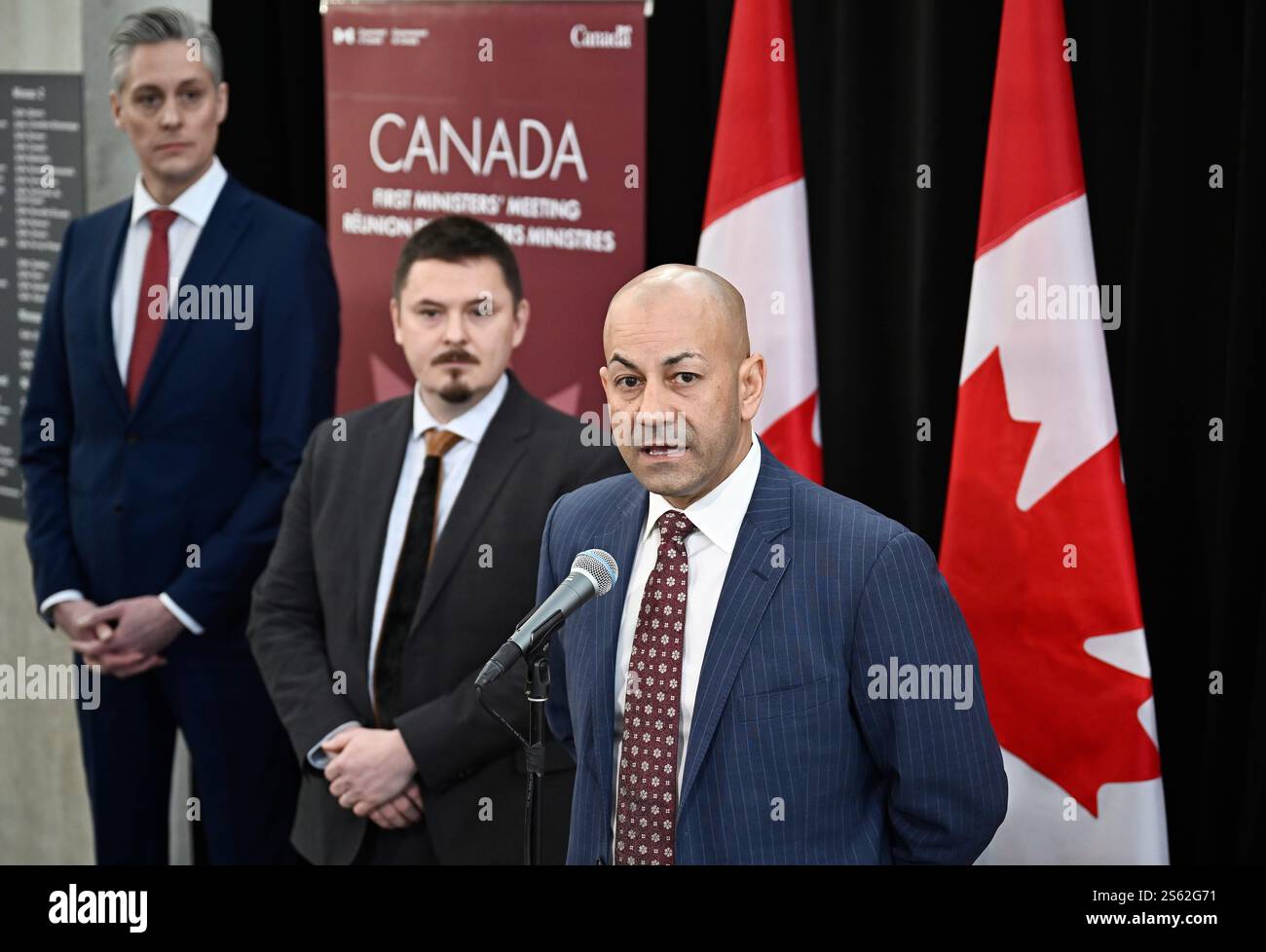 Ottawa, Canada. 15th Jan, 2025. Yukon Premier Ranj Pillai speaks as ...