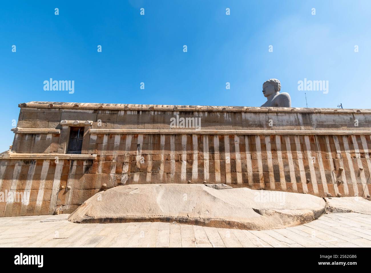 The ancient Jain temple with the Gommateshwara Bahubali idol on ...