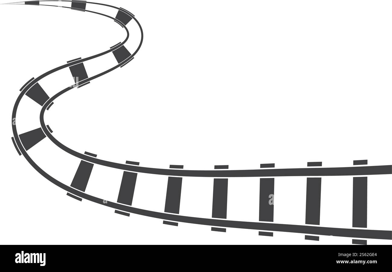 Railway illustration vector flat design Stock Vector Image & Art - Alamy