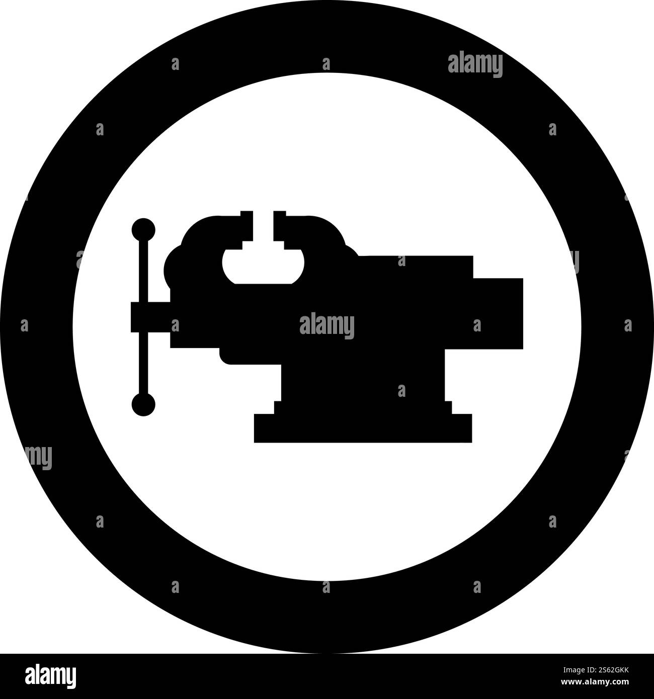 Vice Jaw vise Repair clamp tool icon in circle round black color vector illustration flat style ...