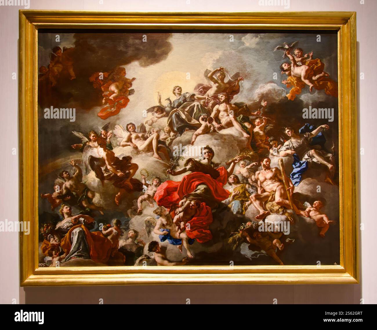 Oil on canvas painting Allegory with Juno Hymen Peace Hercules Diana ...