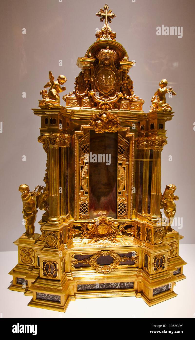 Reliquary altar with the Holy Face Italian workshop containing a ...
