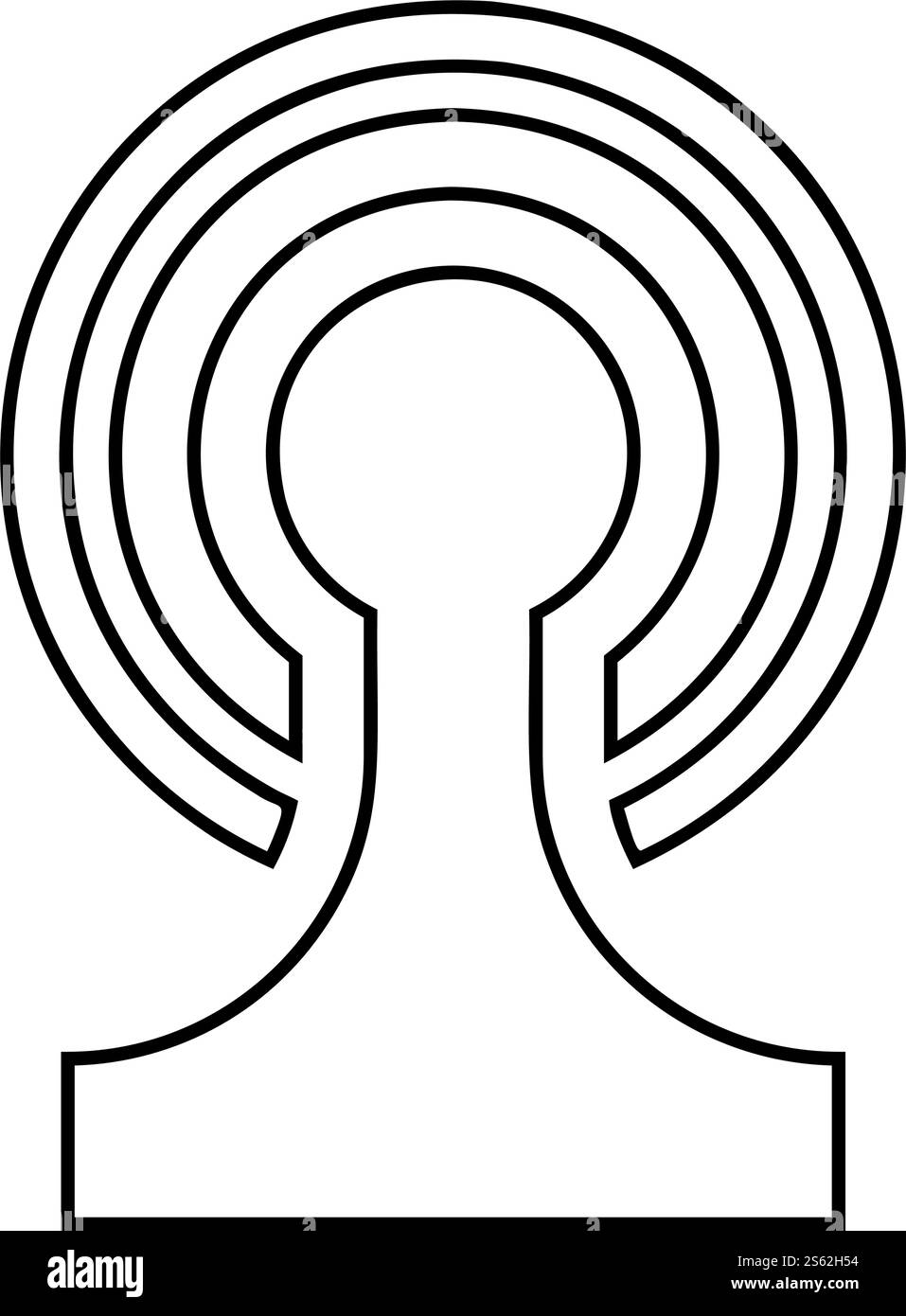 Broadcasting Wireless device Radio wave icon outline black color vector ...
