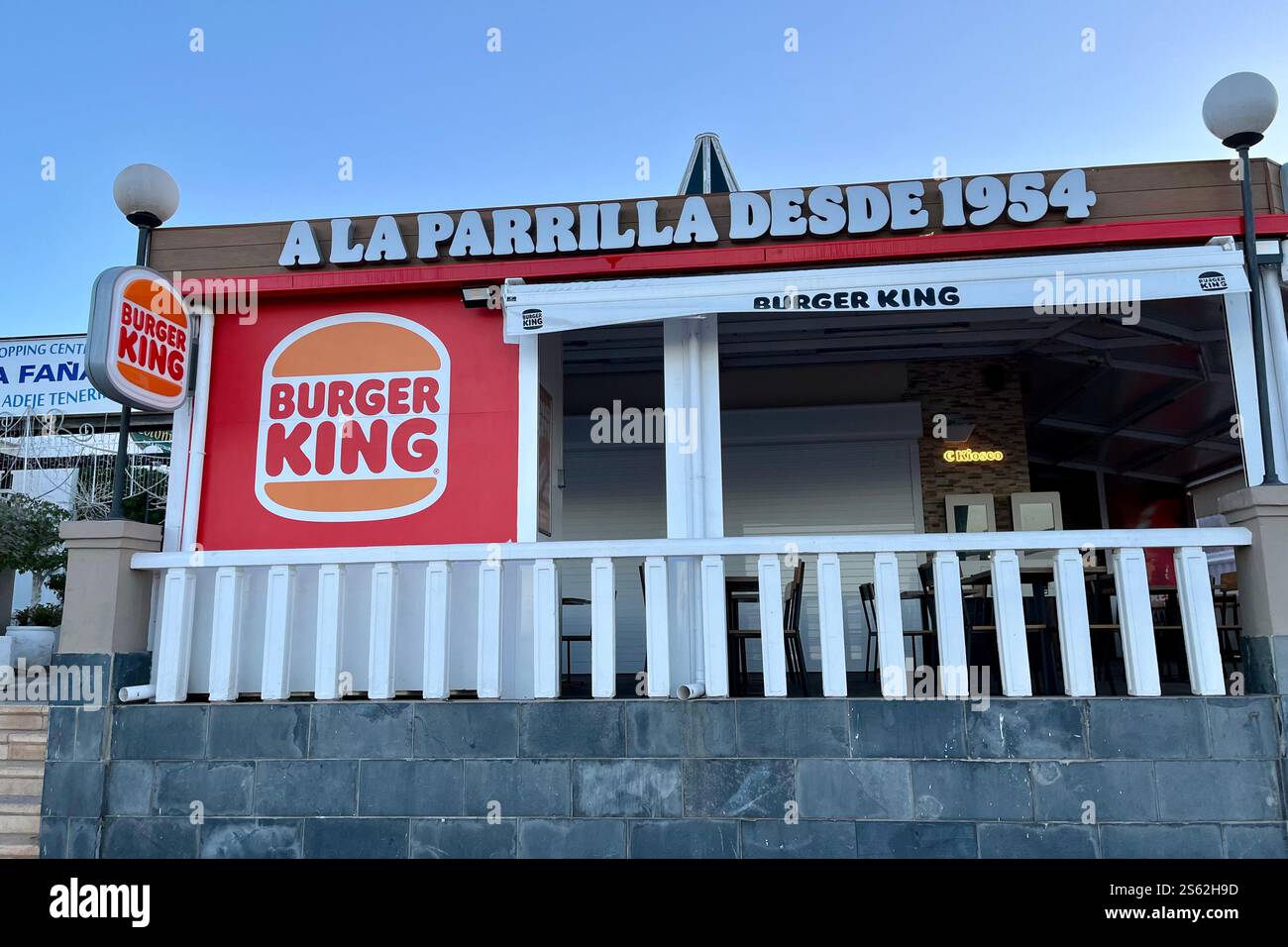 Burger King Restaurant on the Costa Adeje Seafront. Tenerife, Canary ...