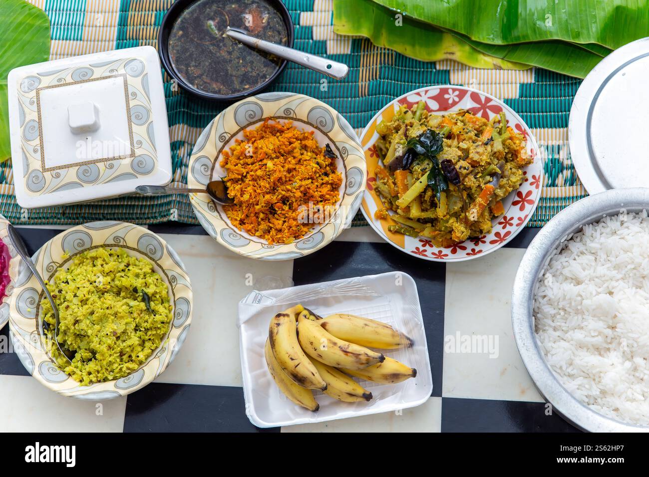 Freshly prepared homemade vegetarian healthy food, ready to serve Stock ...