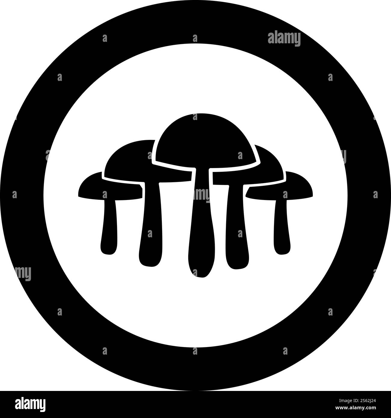 Mushrooms icon in circle round black color vector illustration flat style simple image ...