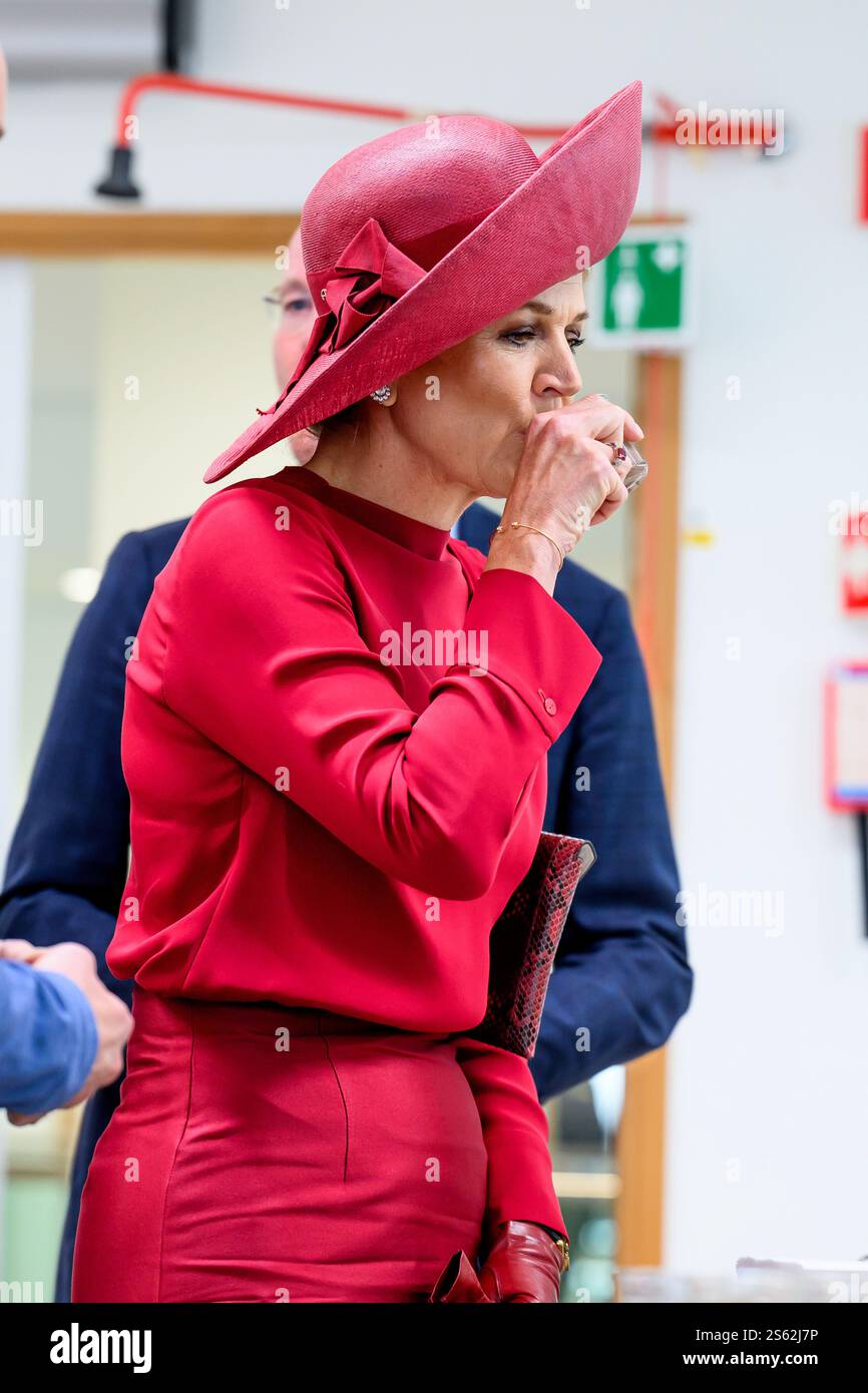Queen Maxima during a visit to Royal Cosun in Dinteloord, Prize winner ...