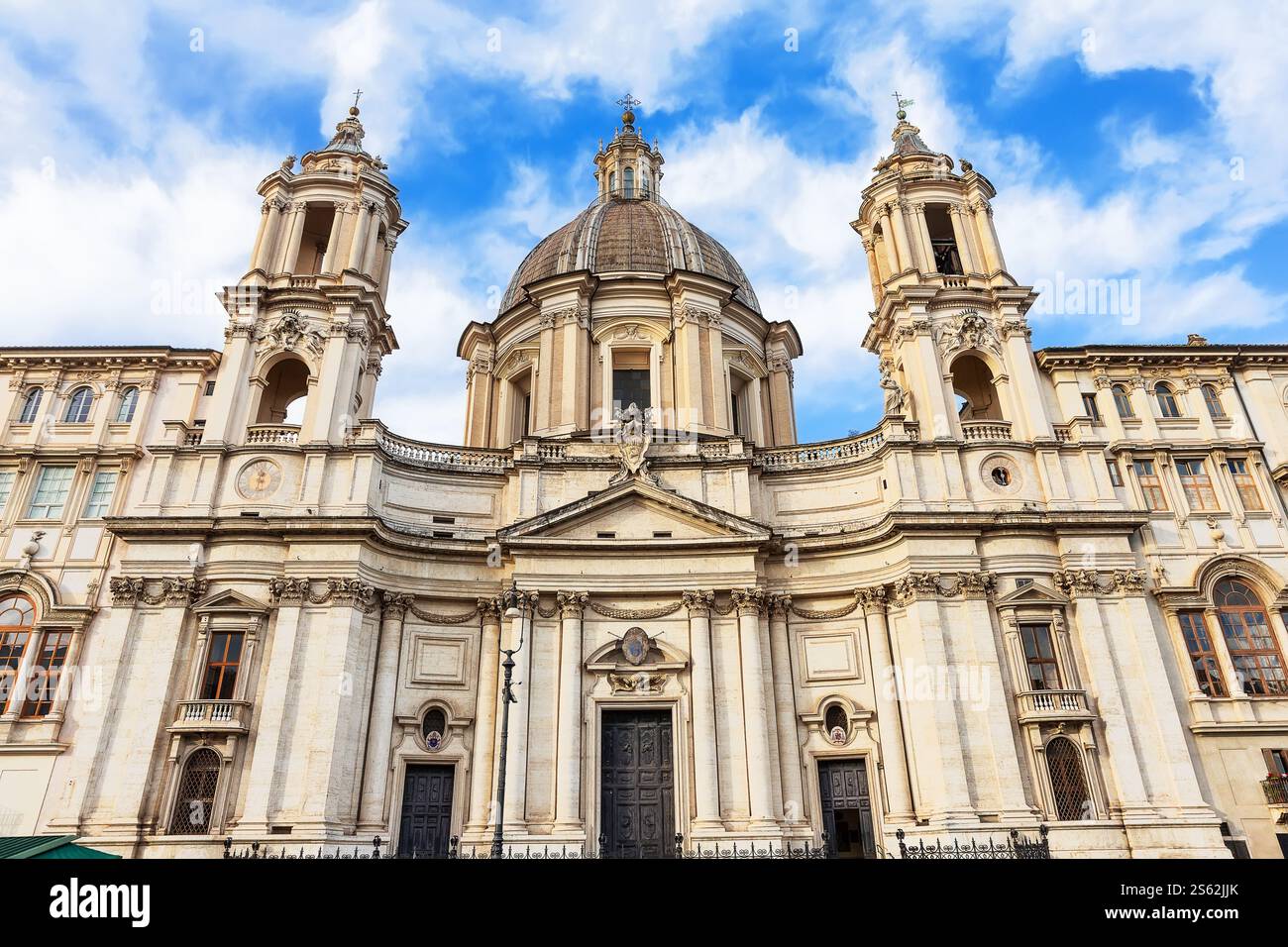 Front facade of the church of Sant'Agnese in Agone at Piazza Navona ...