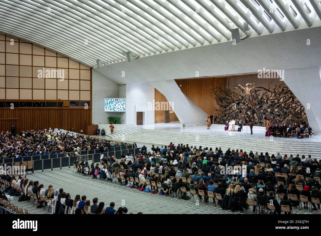 Vatican, Vatican. 15th Jan, 2025. Pope Francis delivers his speech ...