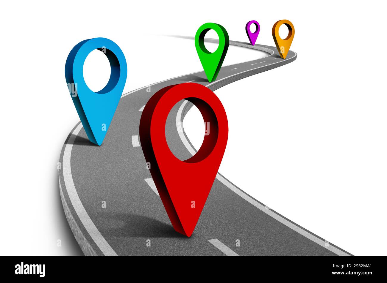 Business Road Map or success roadmap symbol with a location pin icon as ...