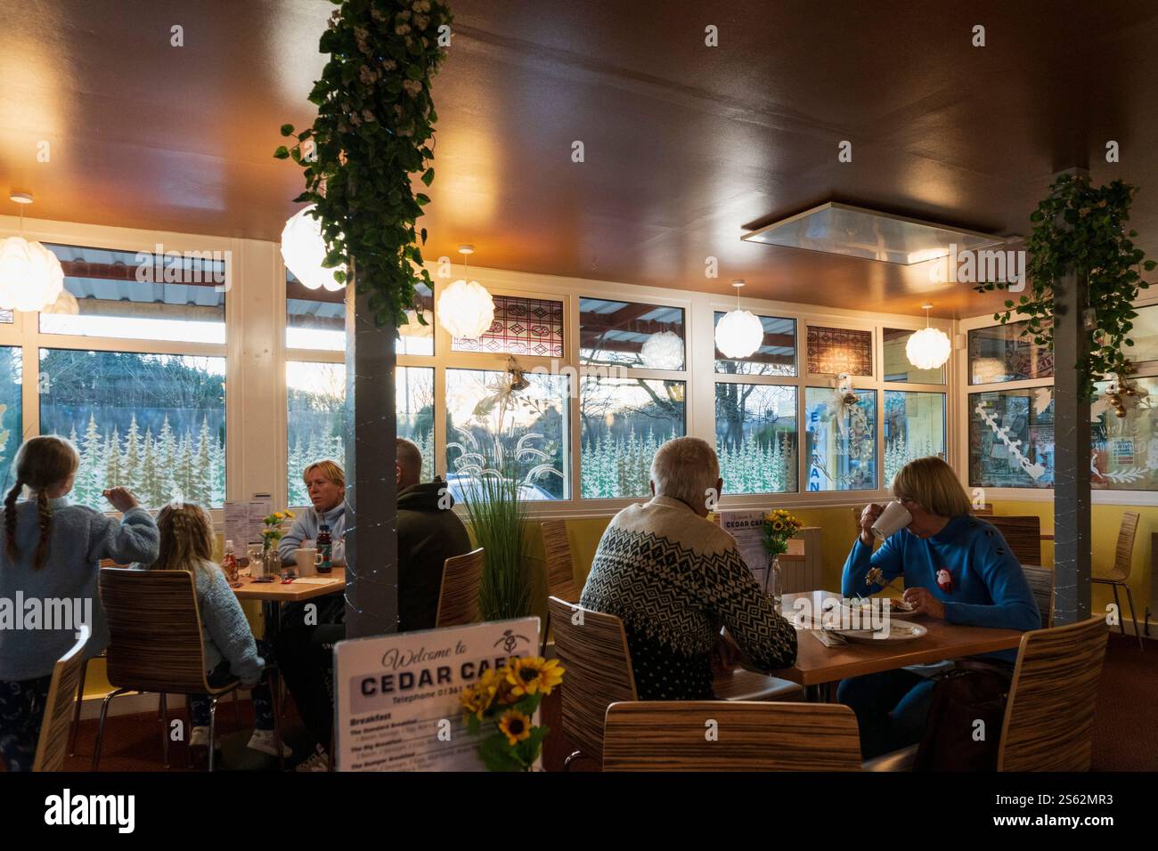 Cedar Café popular stop on the A1 road at Reston in Berwickshire, south ...