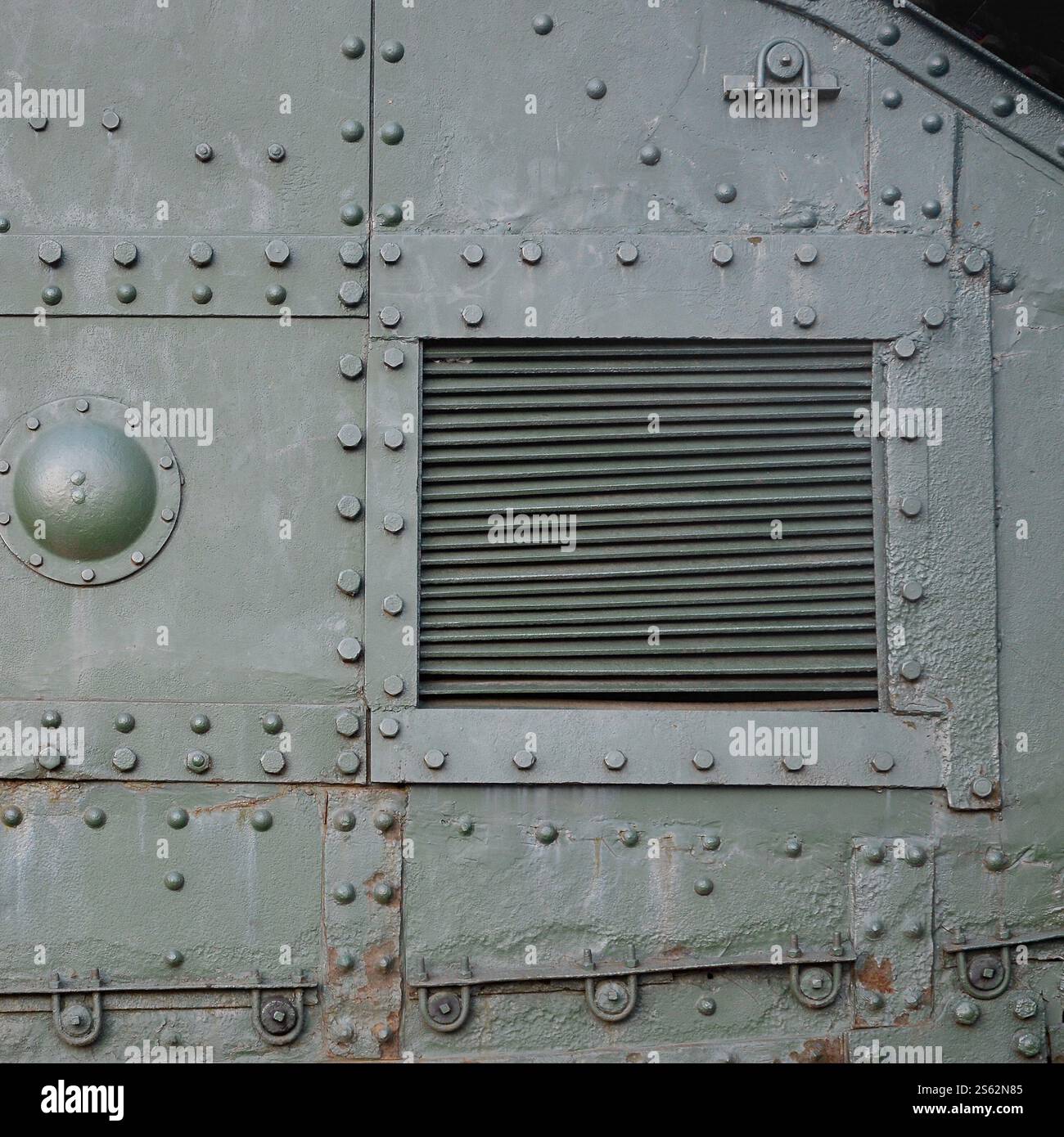 Texture of tank side wall, made of metal and reinforced with a ...
